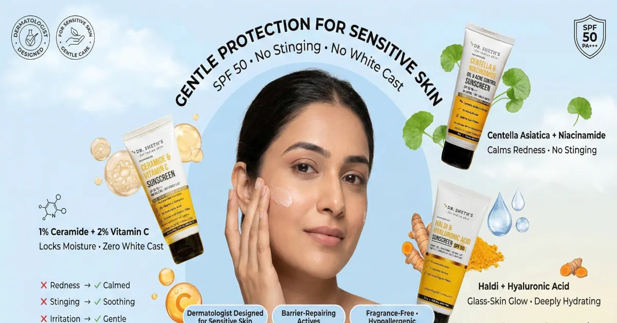 Best SPF 50 Sunscreens for Sensitive Skin During Summer – Dr Sheth's