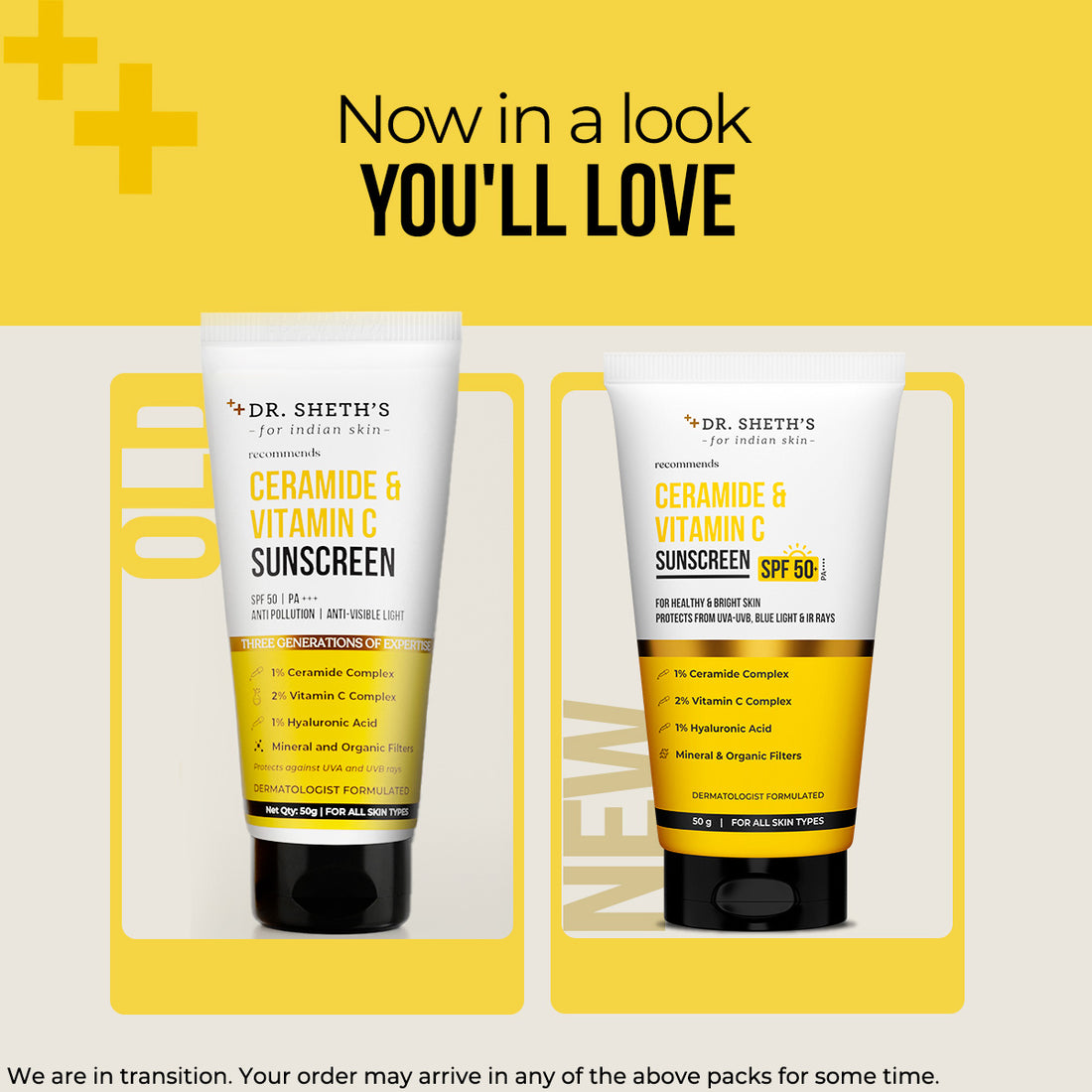 B1G1 Live on Ceramide & Vitamin C Sunscreen – 50gm – Dr Sheth's