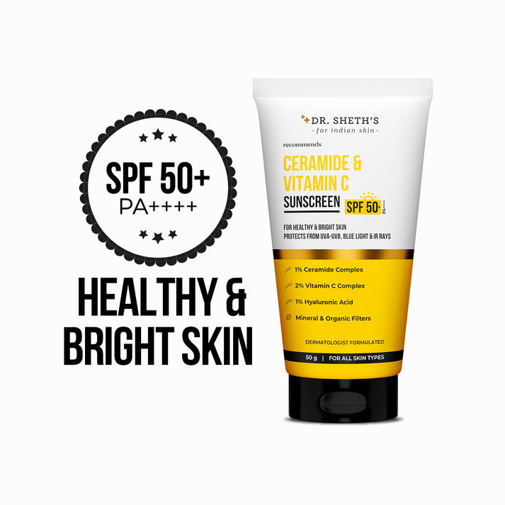 B1G1 Live on Ceramide & Vitamin C Sunscreen – 50gm – Dr Sheth's