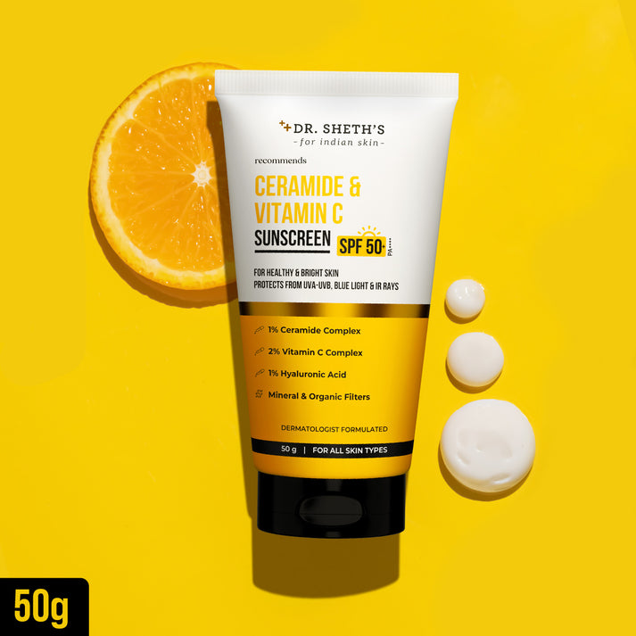 B1G1 Live on Ceramide & Vitamin C Sunscreen – 50gm – Dr Sheth's