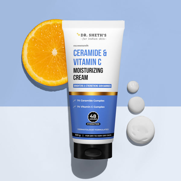 Ceramide & Vitamin C Moisturizing Cream - 100g – Dr Sheth's