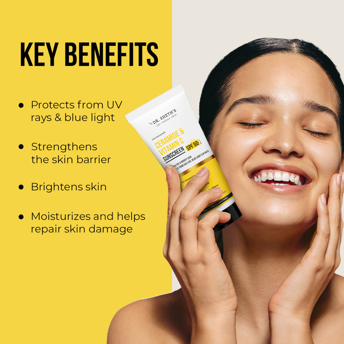 Dr Sheth’s Ceramide & Vitamin C Sunscreen 80gm | B1G1 free – Dr Sheth's