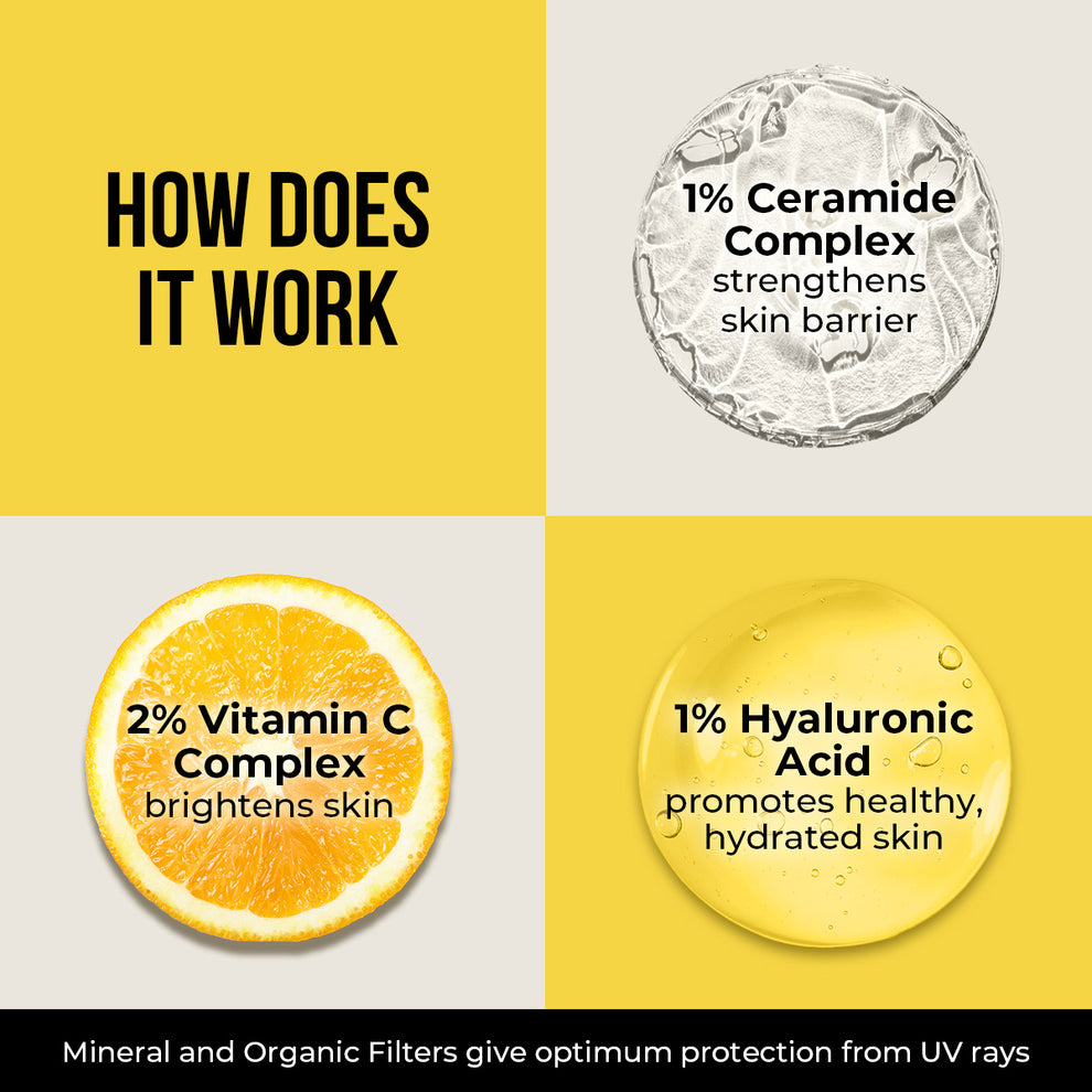 Vitamin C Sunscreen with Ceramide for Bright Skin - 50 gm – Dr Sheth's