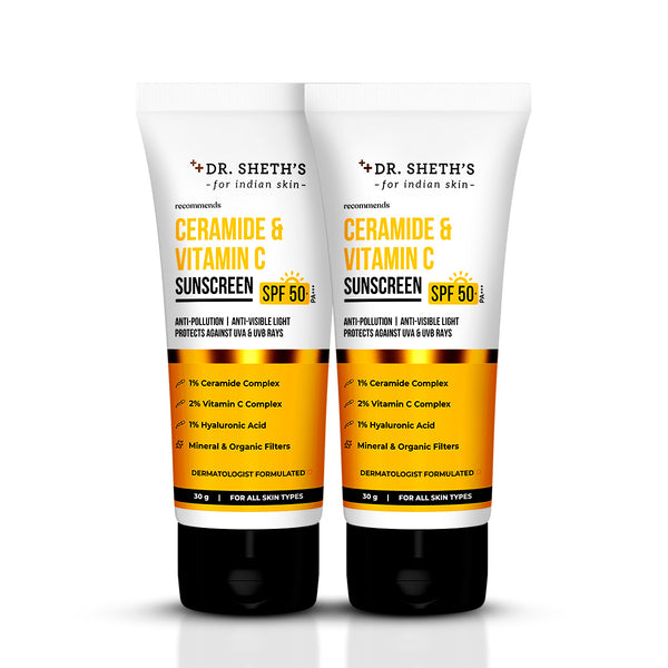 Lightweight Sunscreen with Ceramide & Vit C –30g | Pack of 2 – Dr Sheth's