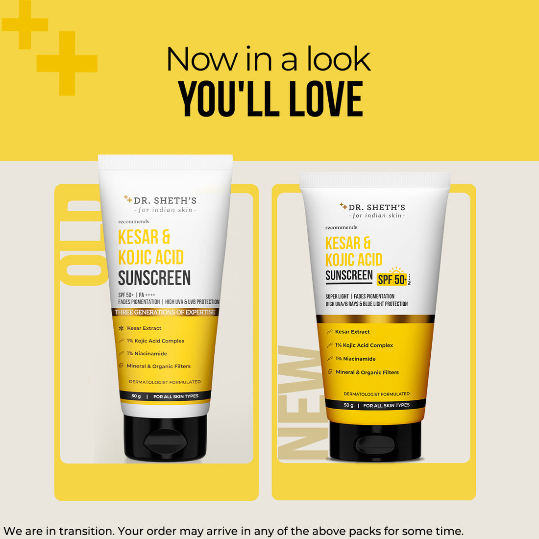 Dr Sheth’s Kesar & Kojic Acid Sunscreen 50g | B1G1 Free – Dr Sheth's