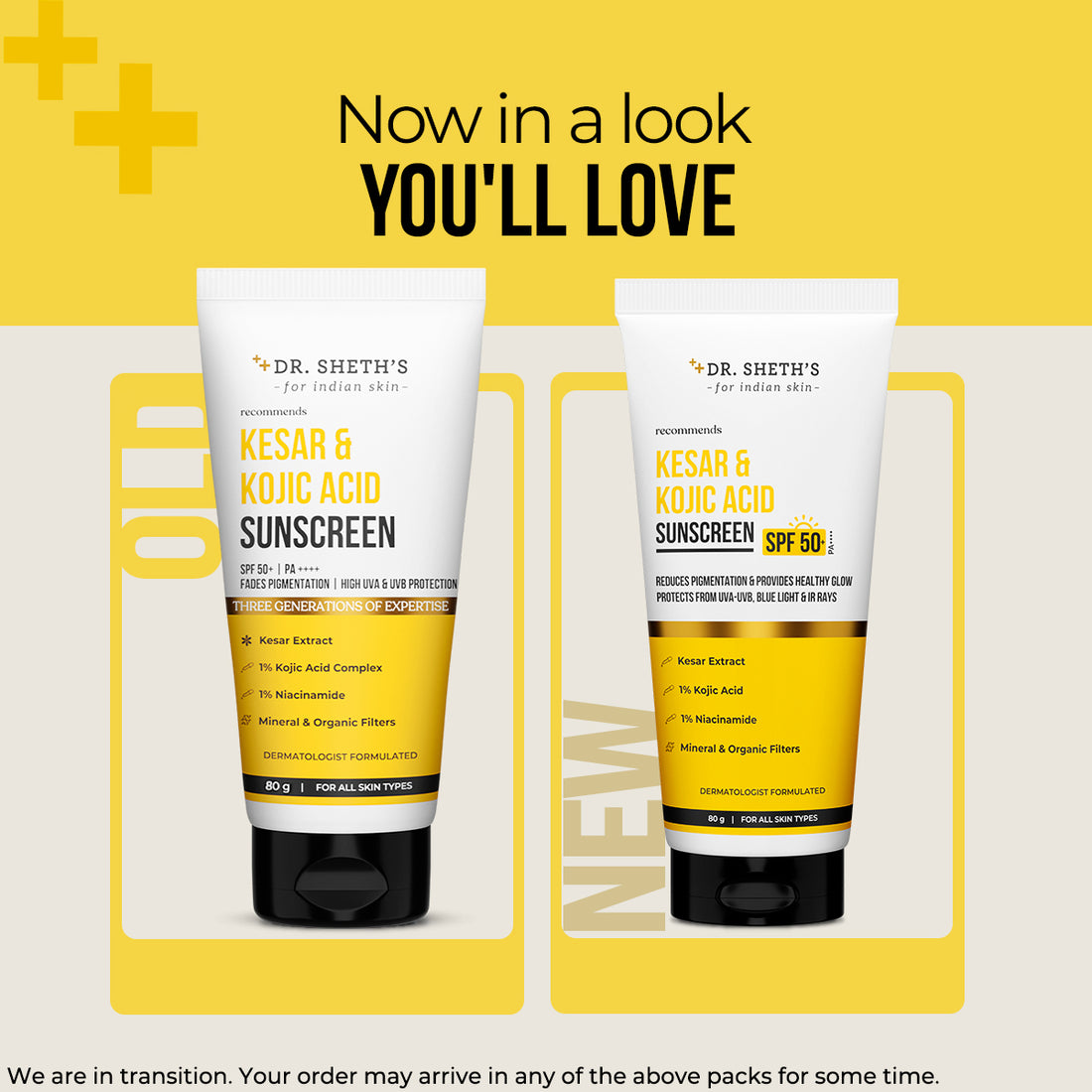 Kesar & Kojic Acid Sunscreen - 80g – Dr Sheth's