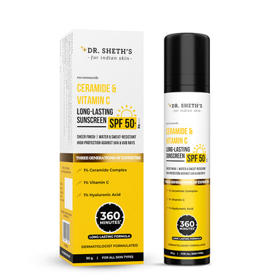 Vitamin C Sunscreen with Ceramide for Bright Skin - 50 gm - Dr Sheth's