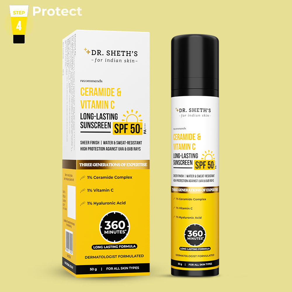 Ceramide & Vitamin C Long Lasting Sunscreen - 50gm - Dr Sheth's