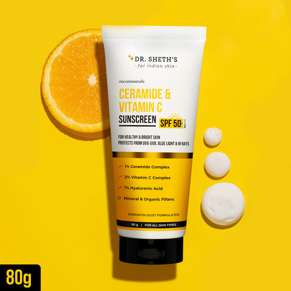 Ceramide & Vitamin C Sunscreen - 80gm – Dr Sheth's
