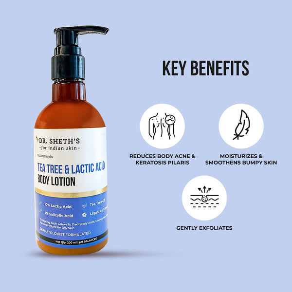 Tea Tree & Lactic Acid Body Lotion - 200ml – Dr Sheth's
